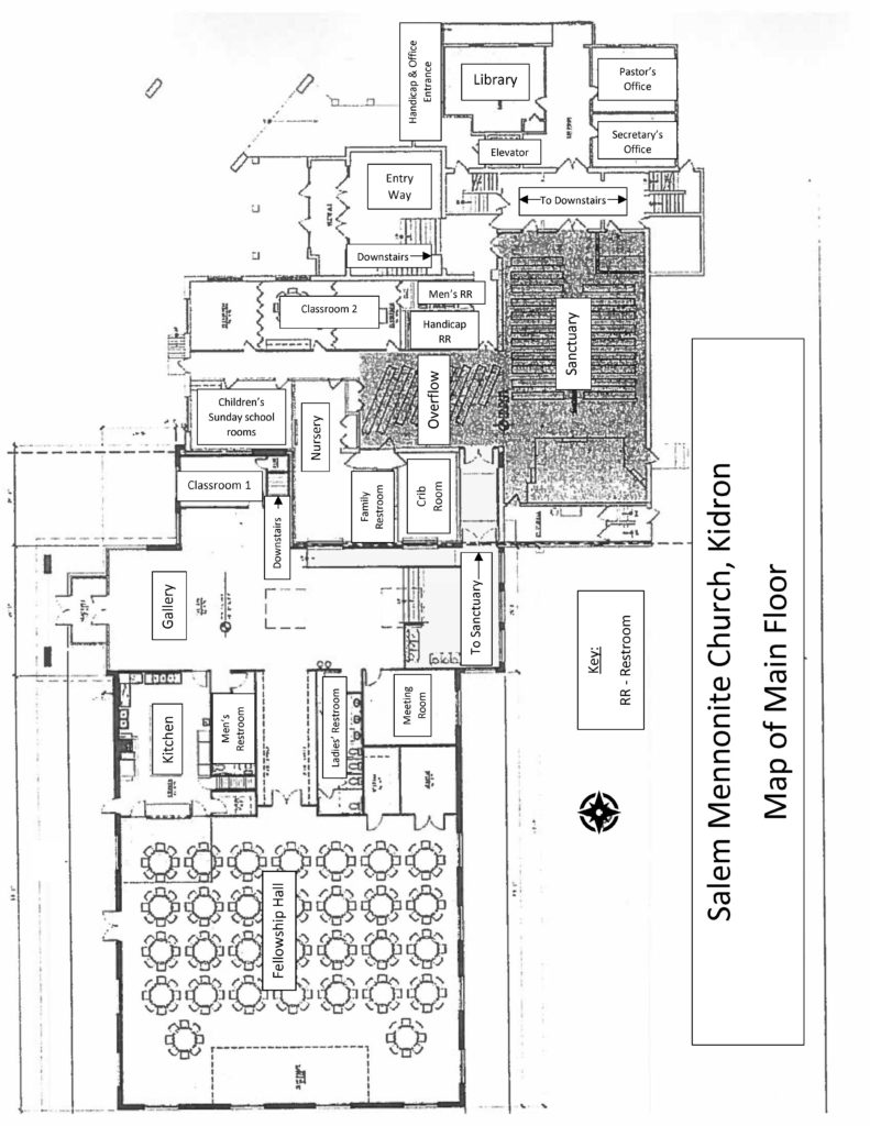 Salem (Kidron) Church Map - Main Floor - Ohio Mennonite Conference