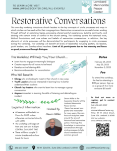Restorative Conversations workshop planned - Ohio Mennonite Conference